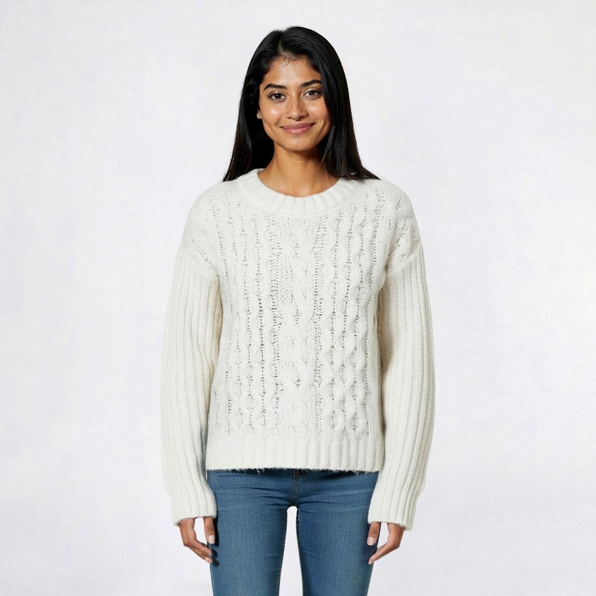 Click here for Juniors Madden Girl Chenille Cable Knit Crew Neck... prices